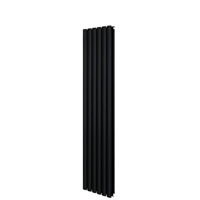 Black Designer Radiator Vertical Oval Column Double Panel Rad 1600x354mm