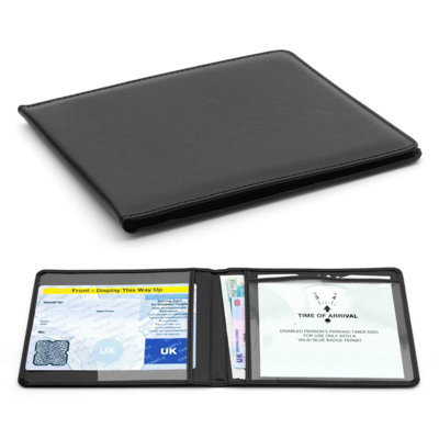 Black Disabled Badge Holder for Car Blue Badge Parking Permit Wallet ...