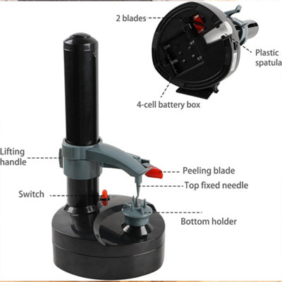 Black Electric Peeler Automatic Apple Express Rotating Peeling Machine Tool