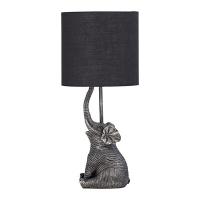 Black Elephant Table Lamp Bedside Light Retro Animal Bedroom Light