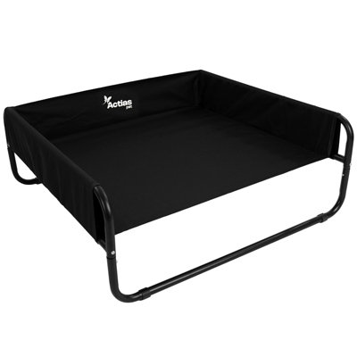 Black Elevated Mesh Pet Bed With Sides Large