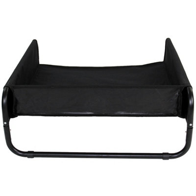 Black Elevated Mesh Pet Bed With Sides Large
