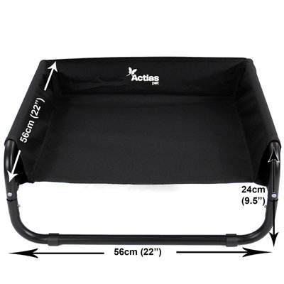 Black Elevated Mesh Pet Bed With Sides Small