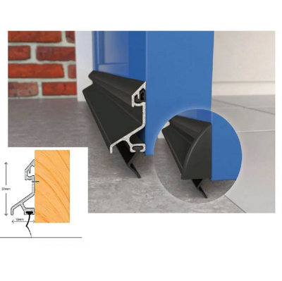 Black Expelex Aluminium Door Draught Excluder Rain Deflector Weather ...