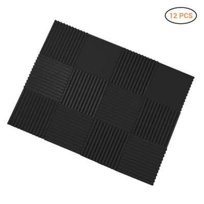 Black Flame-Retardant High-Density Sound Insulation Foam Pad, 12 Slots ...