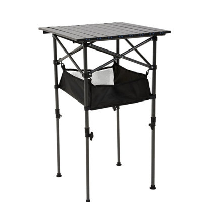 Black Foldable Adjustable Camping Table Portable Outdoor Picnic Table ...