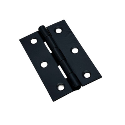Black Folding Butt Hinges 3" Heavy Duty Mild Steel Internal & External ...