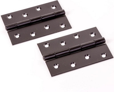 Black Folding Butt Hinges 4" Heavy Duty Mild Steel Internal & External ...