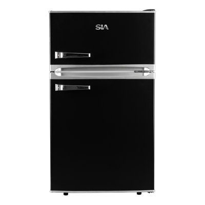 BLACK FREESTANDING UNDER COUNTER RETRO FRIDGE FREEZER 88L - RFM88K
