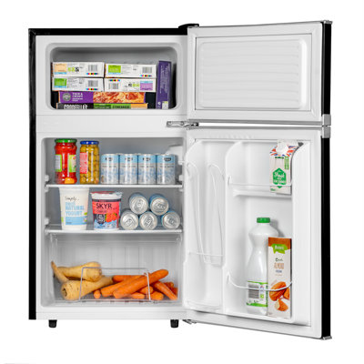 BLACK FREESTANDING UNDER COUNTER RETRO FRIDGE FREEZER 88L - RFM88K