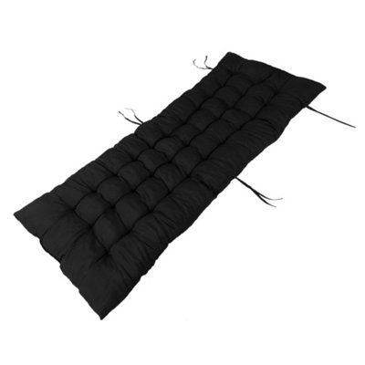 Black Garden Swing Chair Sun Lounger Cushion 160 x 50 cm