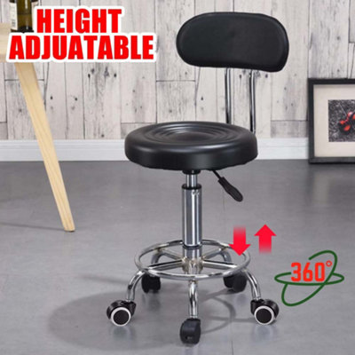 Black Gas Chairs Stools Swivel Breakfast Adjustable Height Stool ...