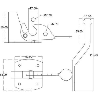Black Gate Latch Set - Includes Auto Gate Latch, Tee Hinges & Gate Spring