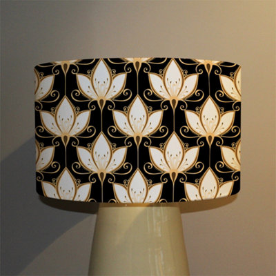 Black & Gold Floral Pattern (Ceiling & Lamp Shade) / 45cm x 26cm ...