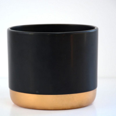Shop Black & Gold Two-Tone Ceramic Plant Pot