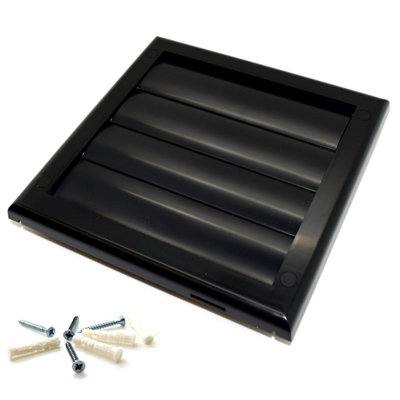 Black Gravity Grille 100 mm / 4" External Ducting Air Vent with Round ...