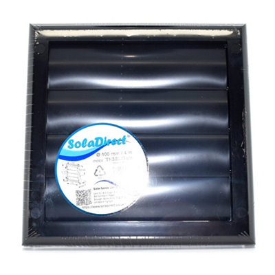 Black Gravity Grille 100 mm / 4" External Ducting Air Vent with Round ...