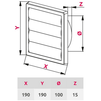Black Gravity Grille 100 mm / 4" External Ducting Air Vent with Round ...