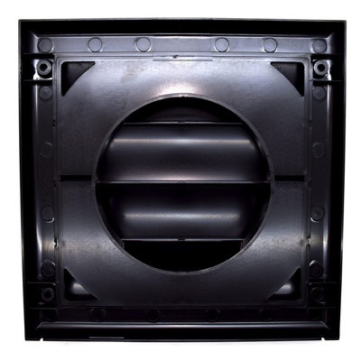 Black Gravity Grille 100 mm / 4" External Ducting Air Vent with Round ...
