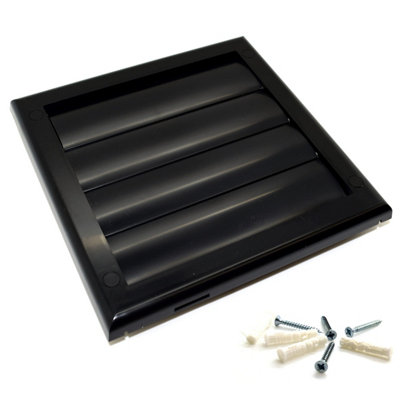 Black Gravity Grille 125 mm / 5" External Ducting Air Vent with Round ...