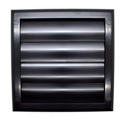 Black Gravity Grille 125 mm / 5" External Ducting Air Vent with Round ...