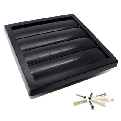 Black Gravity Grille 150 mm / 6" External Ducting Air Vent with Round ...