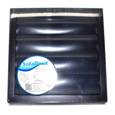 Black Gravity Grille 150 mm / 6" External Ducting Air Vent with Round ...