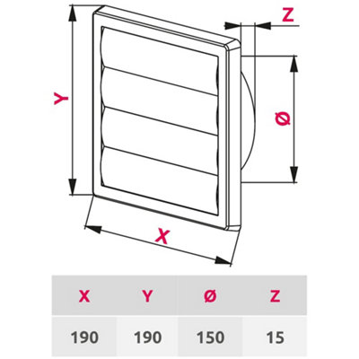Black Gravity Grille 150 mm / 6" External Ducting Air Vent with Round ...