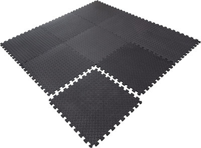 Black Gym Flooring Puzzle Mat Interlocking EVA Floor Tiles Non slip ...