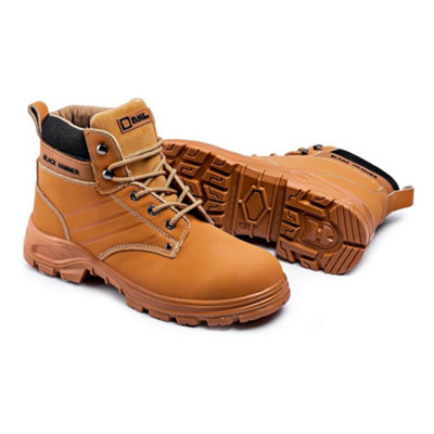 Black Hammer 6007 Mens Work Boots Tan Steel toe Cap Safety Boots, High ...