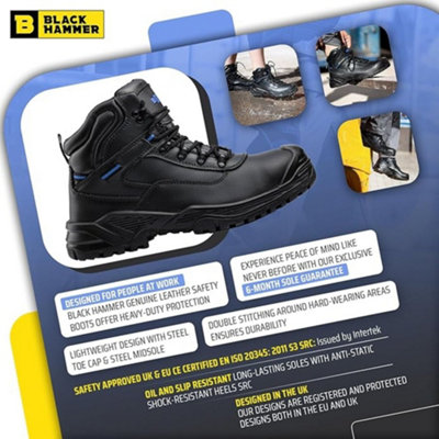 Black Hammer 6600 Mens Work Boots Lightweight - Steel Toe Safety Shoes ...