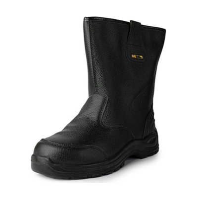 Black Hammer Iron Safety Boots Rigger Steel Toe Cap Boots Working Ankle ...