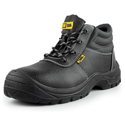 Black Hammer Mens Safety Boots Work Shoes Leather Steel Toe Cap ...