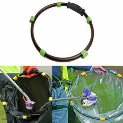Black Handy Hoop Ring Sack Bin Refuse Garbage Bag Holder Plastic with ...