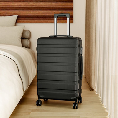 Black Hardshell Rolling Luggage Trolley Travel Case, 20"