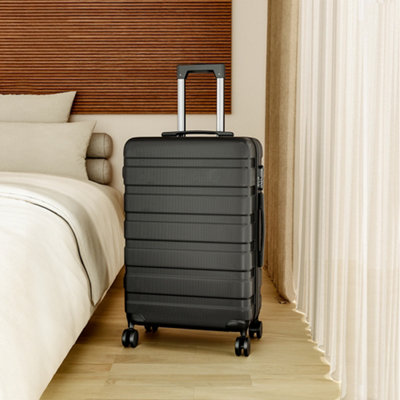 Black Hardshell Rolling Luggage Trolley Travel Case, 28"