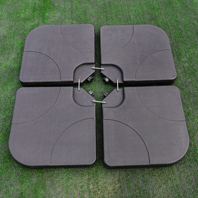 Black HDPE Square Water and Sand Filled Plastic Freestanding Garden ...