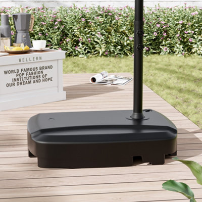 Black HDPE Water and Sand Filled Garden Parasol Base Cantilever Base ...