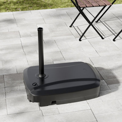 Black HDPE Water and Sand Filled Garden Parasol Base Cantilever Base ...