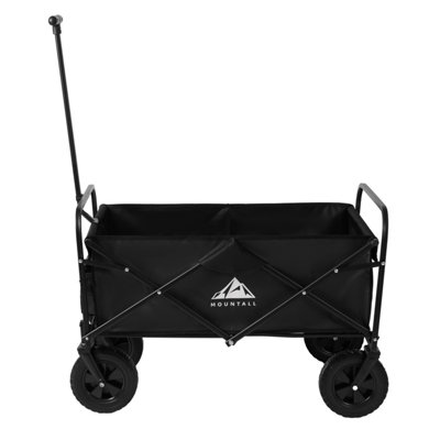 Black Heavy Duty Foldable Garden Festival Trolley Camping Folding Cart ...