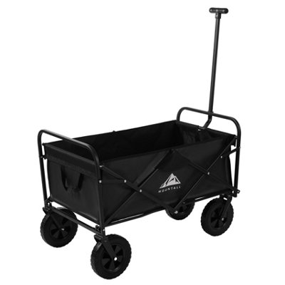 Black Heavy Duty Foldable Garden Festival Trolley Camping Folding Cart ...