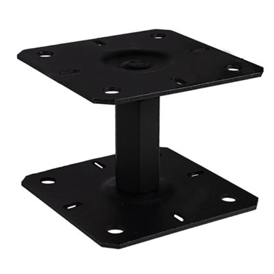 Black Height Adjustable Bolt Down Post Support Support - Adjustable ...