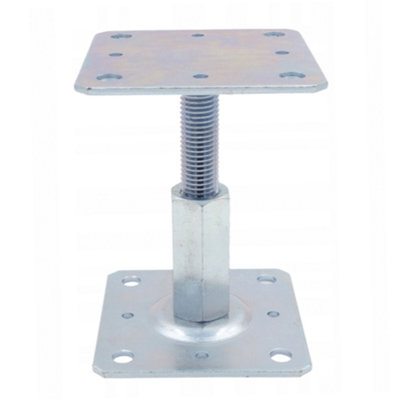 Black Height Adjustable Bolt Down Post Support Support - Adjustable ...