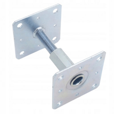 Black Height Adjustable Bolt Down Post Support Support - Adjustable ...