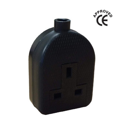 Black High Impact Extension Single Socket/Heavy Duty Electrical 1 Gang