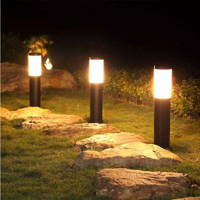 BLACK HIGHLIGHT WARM LIGHT STAINLESS STEEL GROUND PLUG LAWN LIGHT