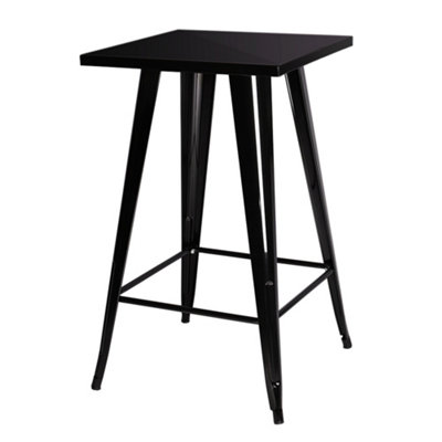 Black Industrial Style Square Metal Table Bar High Table