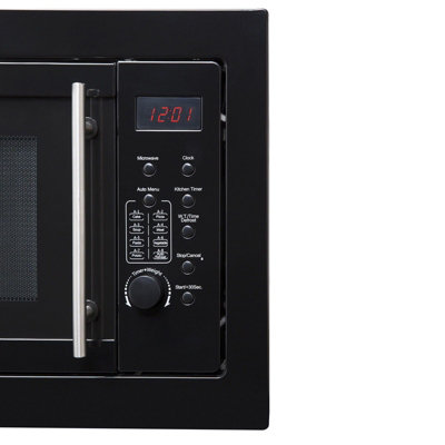 Black Integrated Microwave Oven, Built-in 900W 25L, Digital Display ...