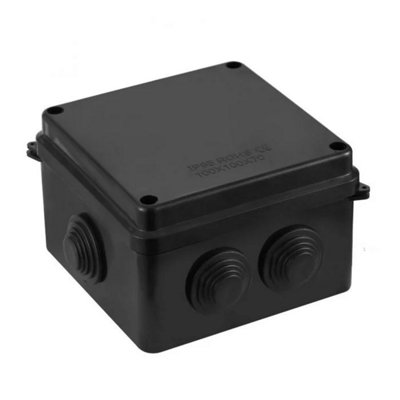 Black IP65 Waterproof Outdoor Junction Box - Weatherproof Cable ...