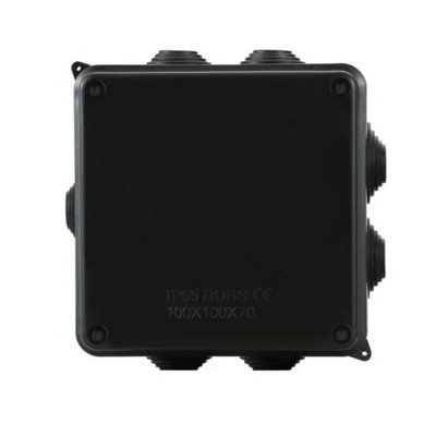 Black IP65 Waterproof Outdoor Junction Box - Weatherproof Cable ...